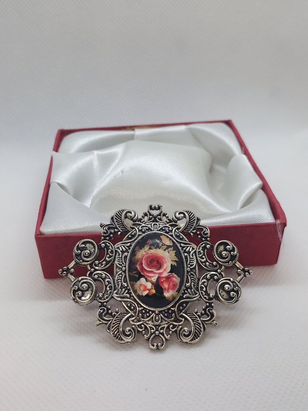 Antique Silver Roses Brooch , Floral European Style Hand Made Brooch - Etsy