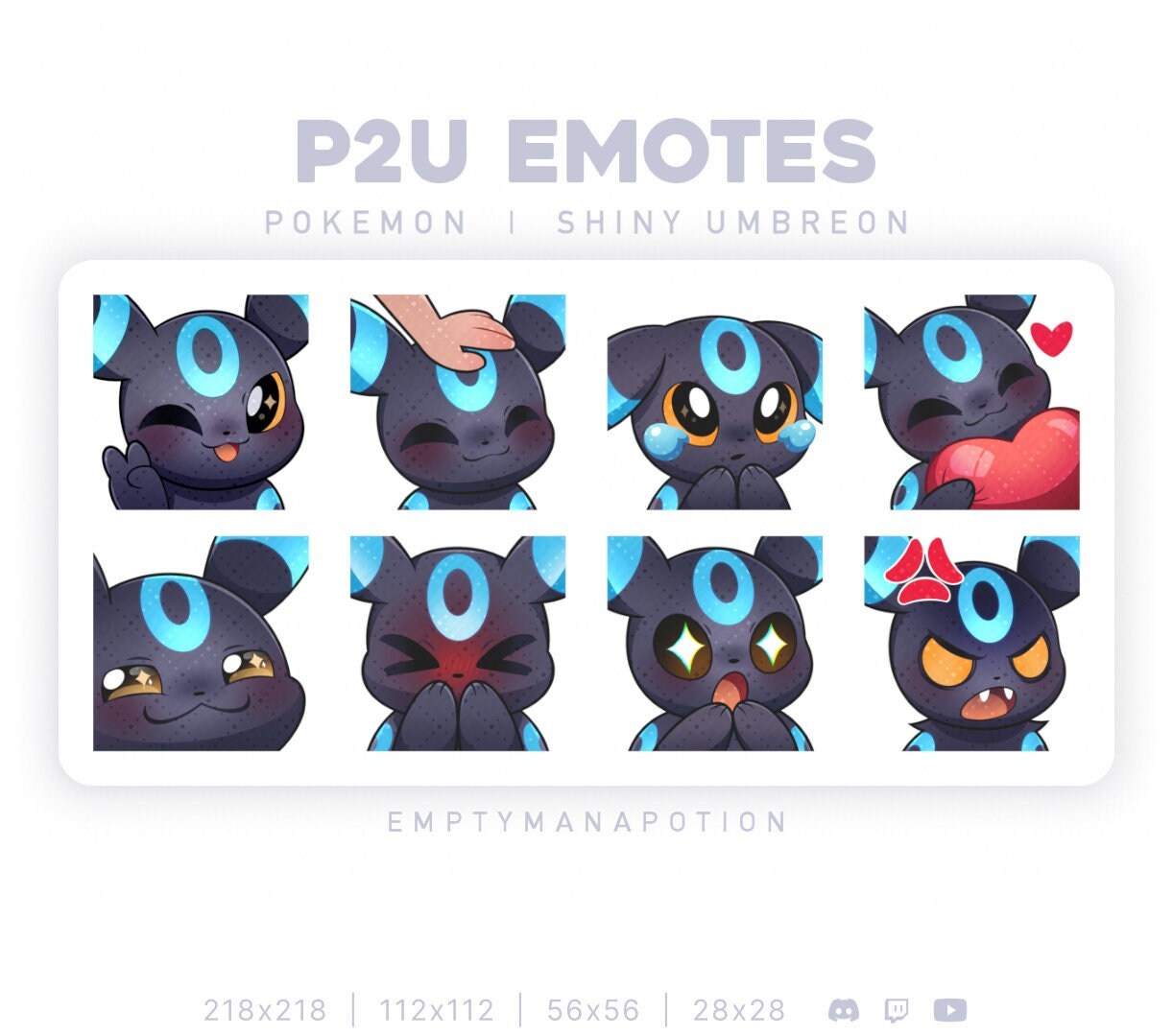 Shiny Umbreon Pokemon Emote Pack - Etsy Canada