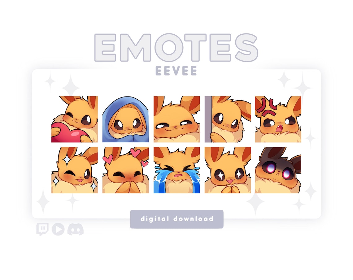 Eevee Emote Pack - Etsy