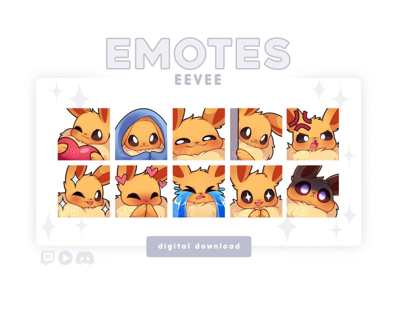 Eevee Emote Pack - Etsy