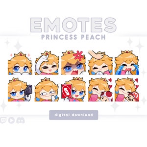 Princess Peach Emote Pack - Etsy