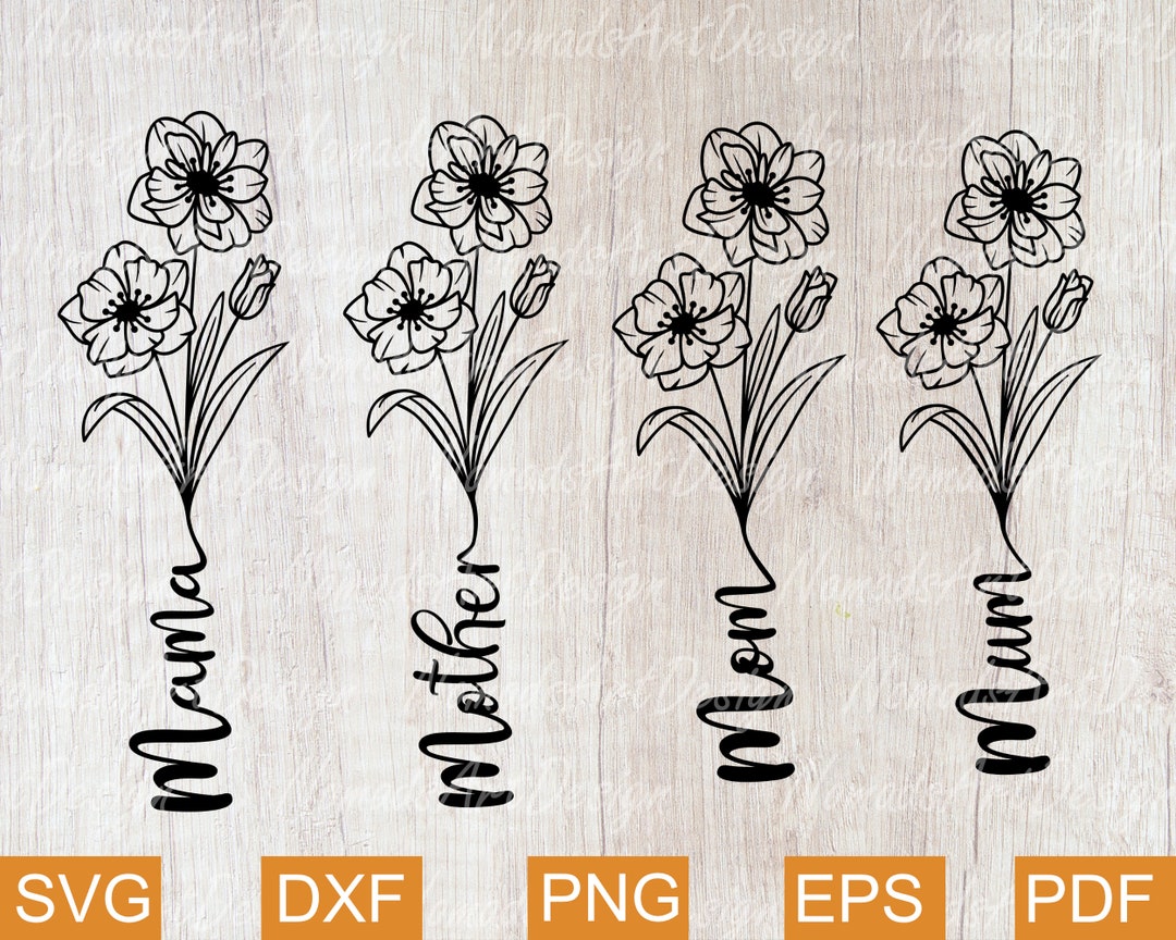 Floral Mother Svg, Mothers Day Svg, Mom Svg, Flowers Svg File, Floral ...