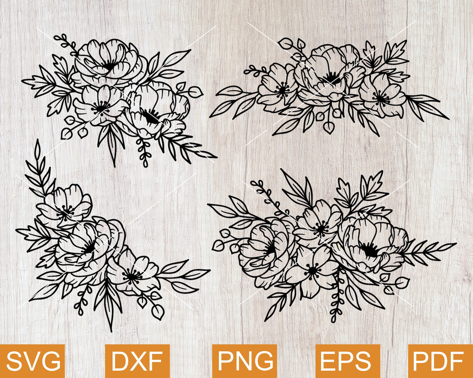 Flower Border Svg Flowers Svg Floral Svg Svg Peonies Svg - Etsy