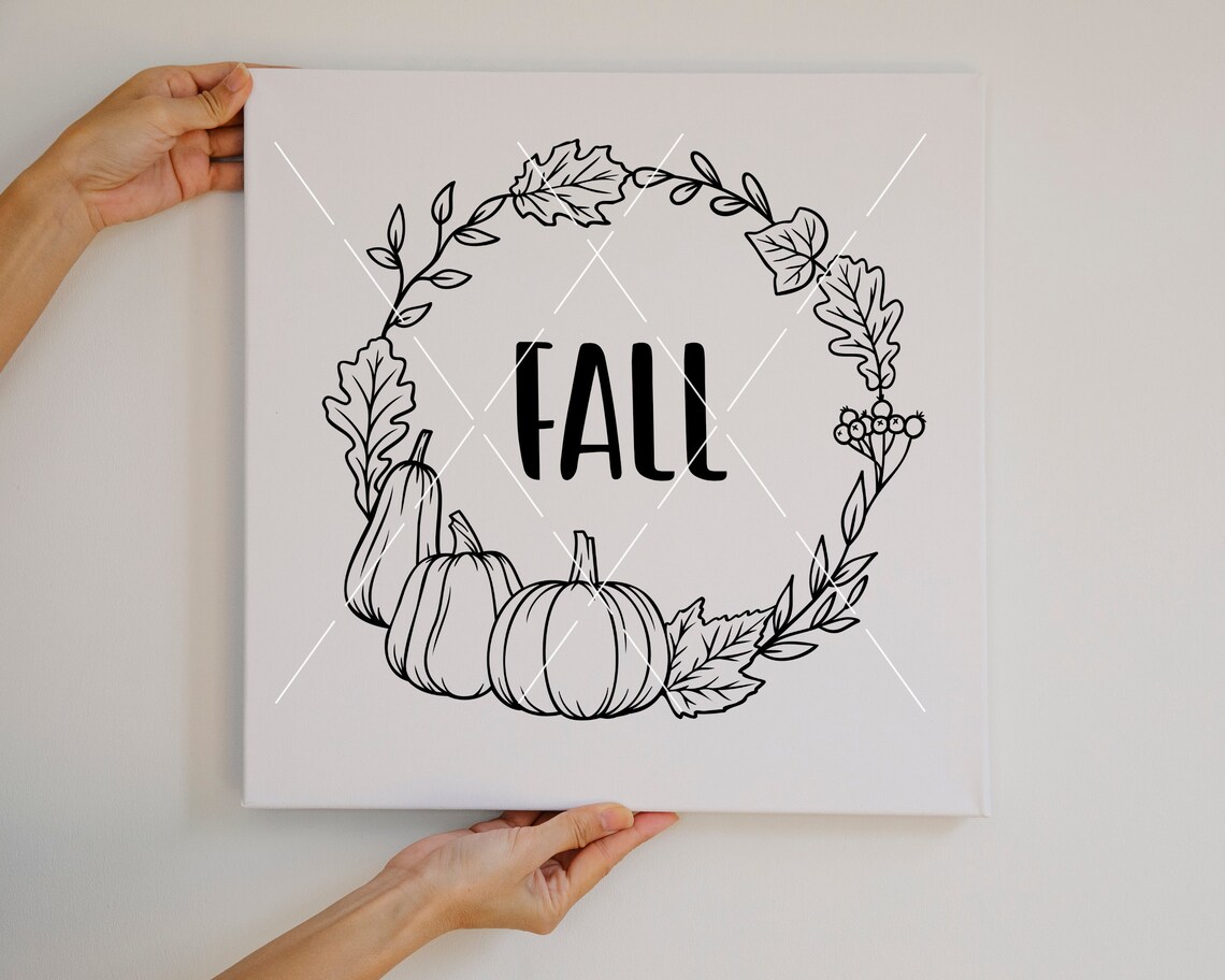 Fall Wreath Svg Pumpkin Wreath Svg Autumn Svg Fall Leaves - Etsy