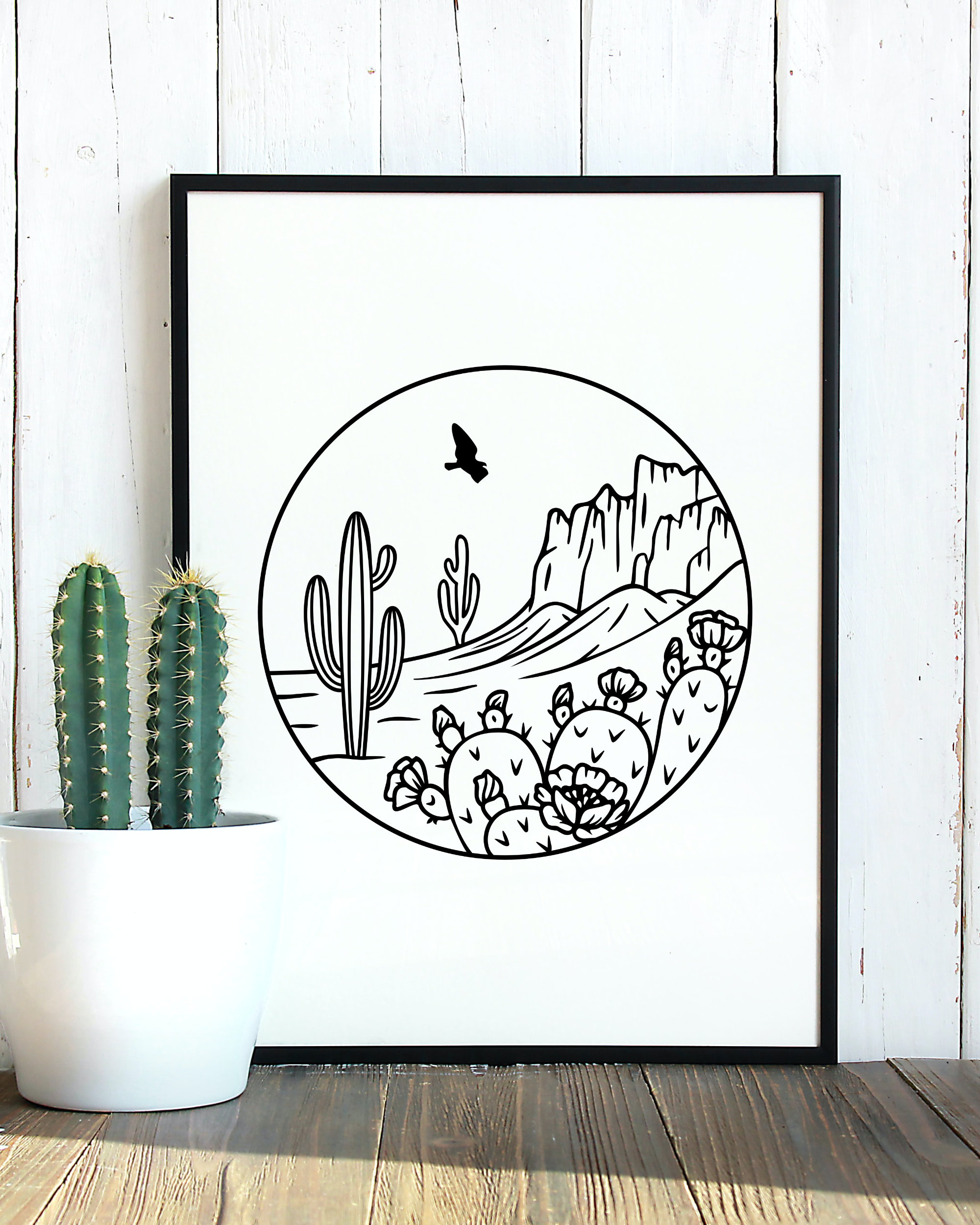 Cactus Scene Svg Desert Scene Svg Boho Svg Cactus Svg - Etsy