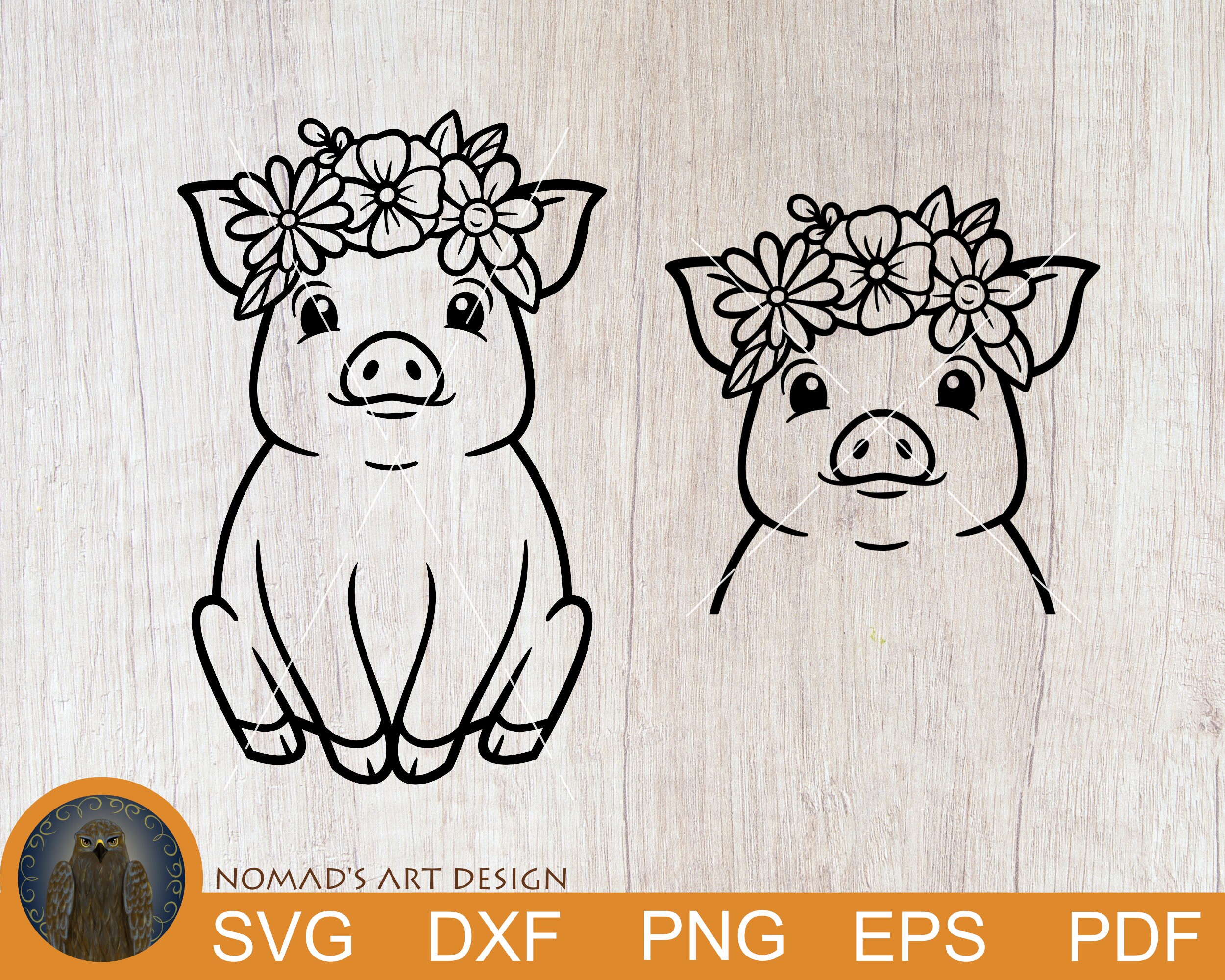 Pig Svg Pig With Flower Svg Baby Pig Svg Cute Pig Svg Cute - Etsy