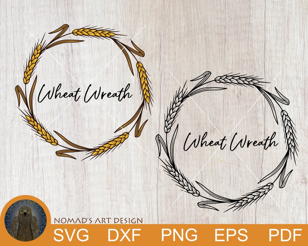 Wheat Wreath Svg, Thanksgiving Svg, Grain Wreath Svg, Circle Monogram ...