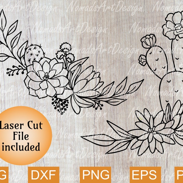 Cactus Border Svg - Etsy