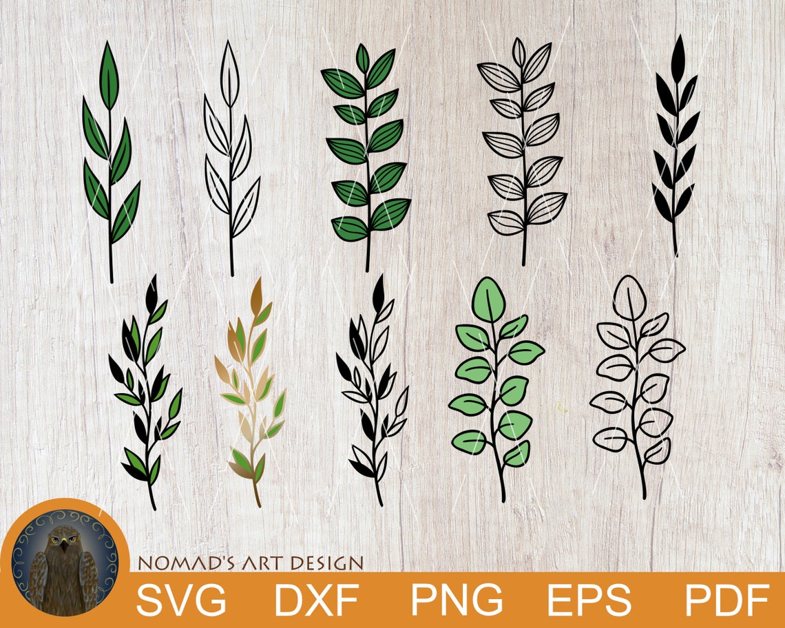 Leaves Svg Leaf Template Leaves Svg with Outline Leaf Svg | Etsy