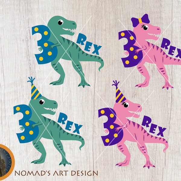 Three Rex Svg - Etsy
