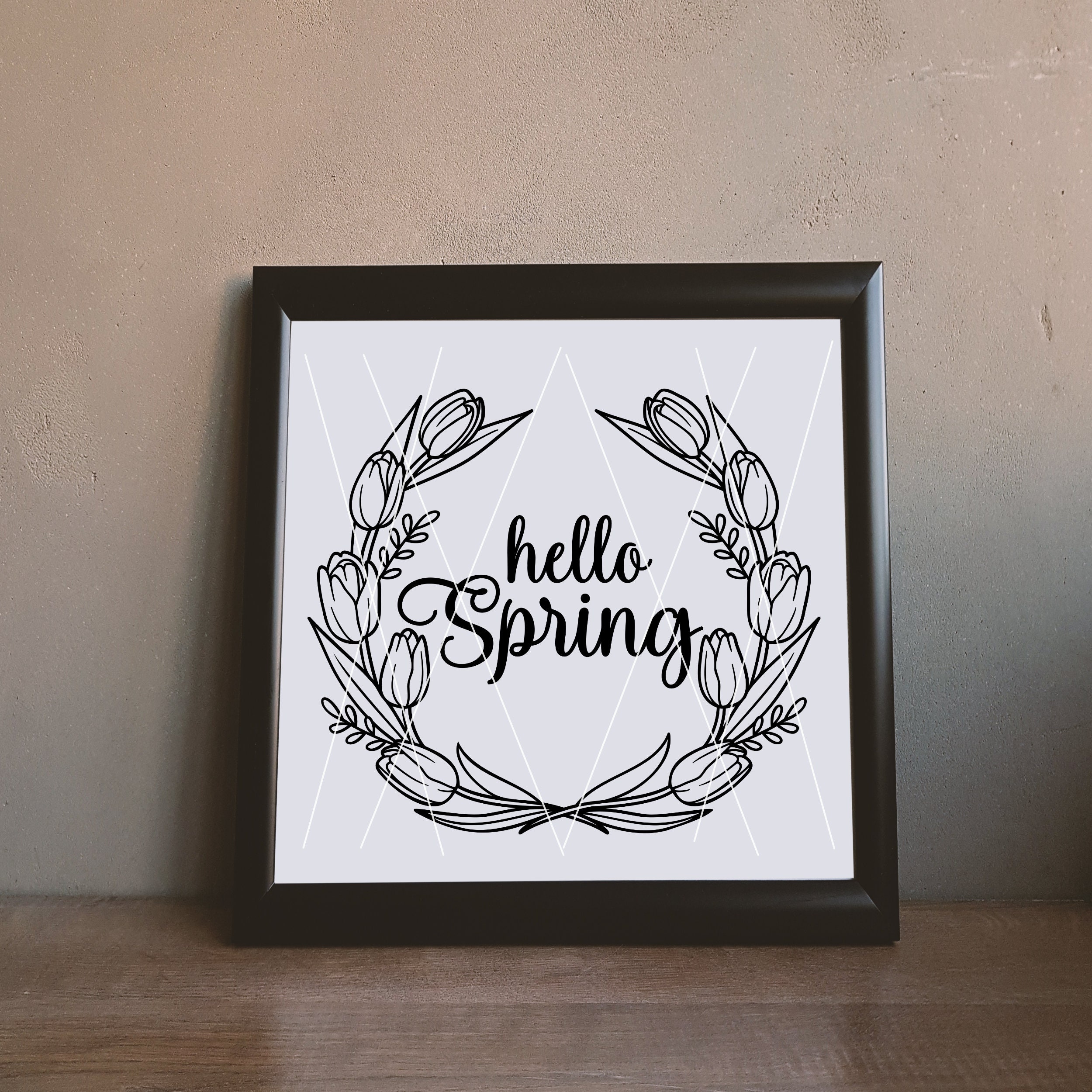 Hello Spring Svg Spring Sign Svg Tulip Svg Easter Wreath - Etsy