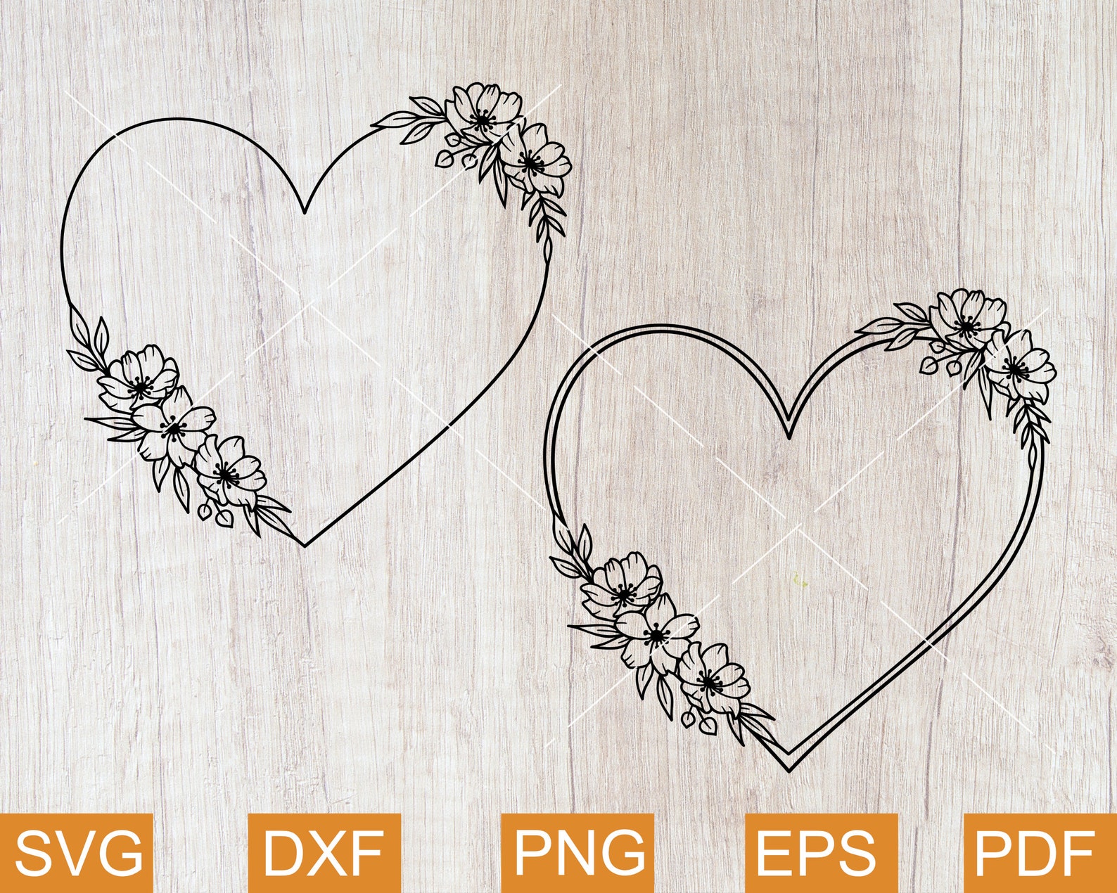 Heart Frame Svg Flower Heart Svg Floral Frame Svg Cherry - Etsy