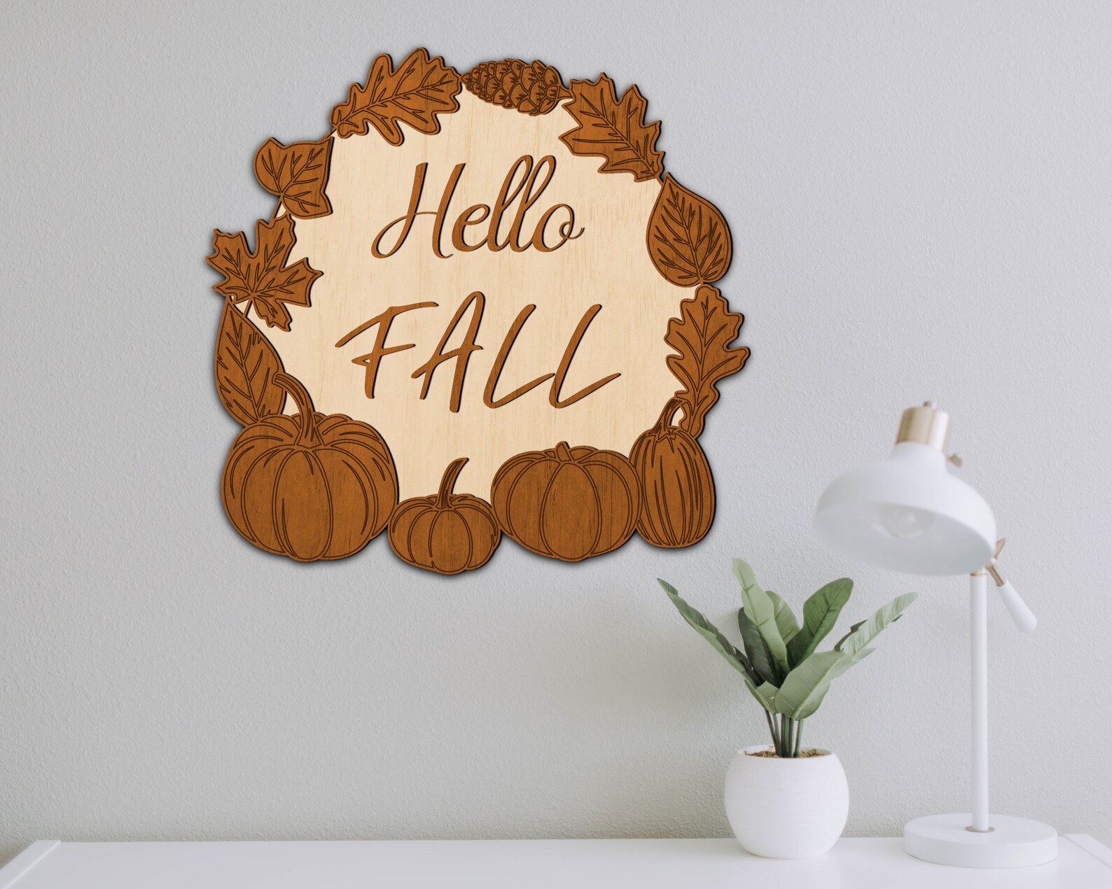 Hello Fall Svg Fall Sign Svg Pumpkin Svg Leaves Svg | Etsy