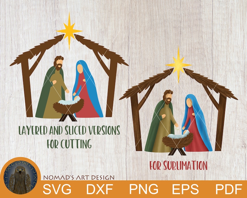 Nativity Scene Svg Manger Png Nativity Scene Png Manger | Etsy