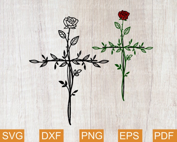Floral Cross Svg Rose Svg Flower Cross Svg Faith Svg | Etsy