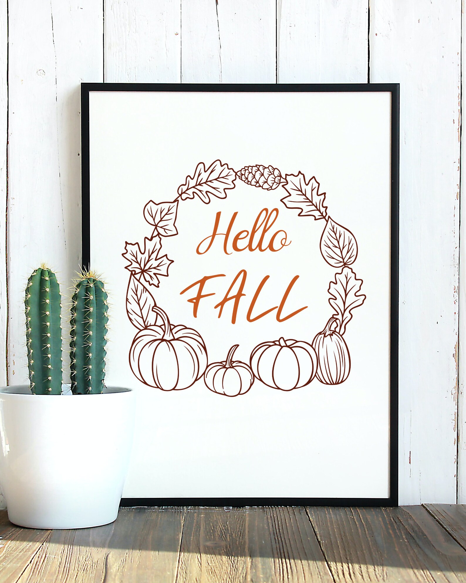 Hello Fall Svg Fall Sign Svg Pumpkin Svg Leaves Svg | Etsy