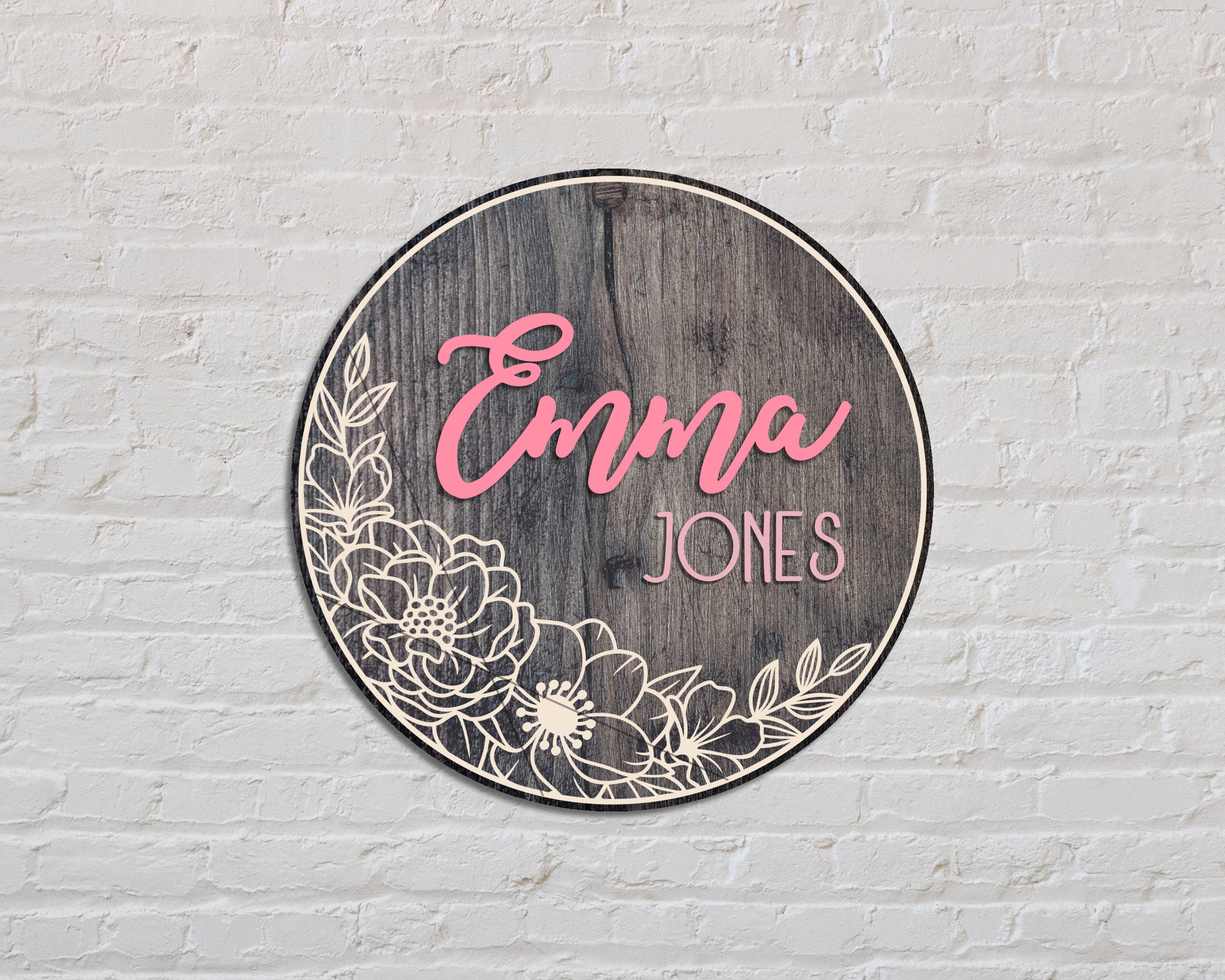 Flower Frame Svg Round Frame Svg Flower Monogram Frame Svg - Etsy