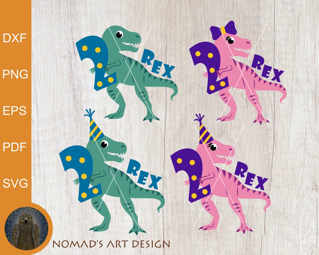 Two Rex Svg Birthday Boy Svg 2 Rex Svg Girl Birthday Svg - Etsy Canada