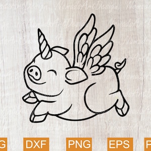 Flying Pig Svg, Pig Svg, Pig Bandana Svg, Wings Svg, Cute Pig Svg, Farm ...