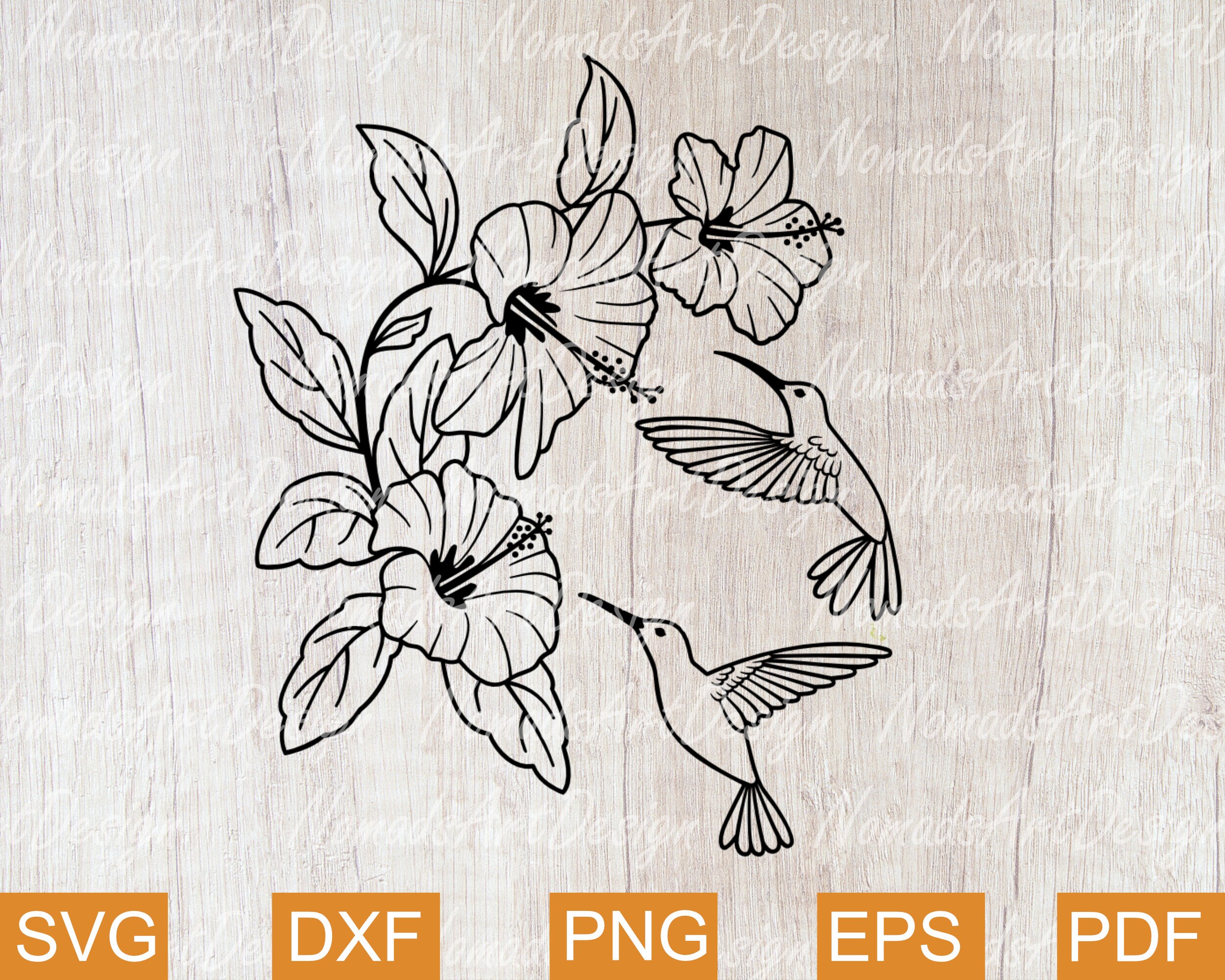 Hummingbird Svg Hibiscus Svg Svg Hummingbird Colibri Svg Etsy