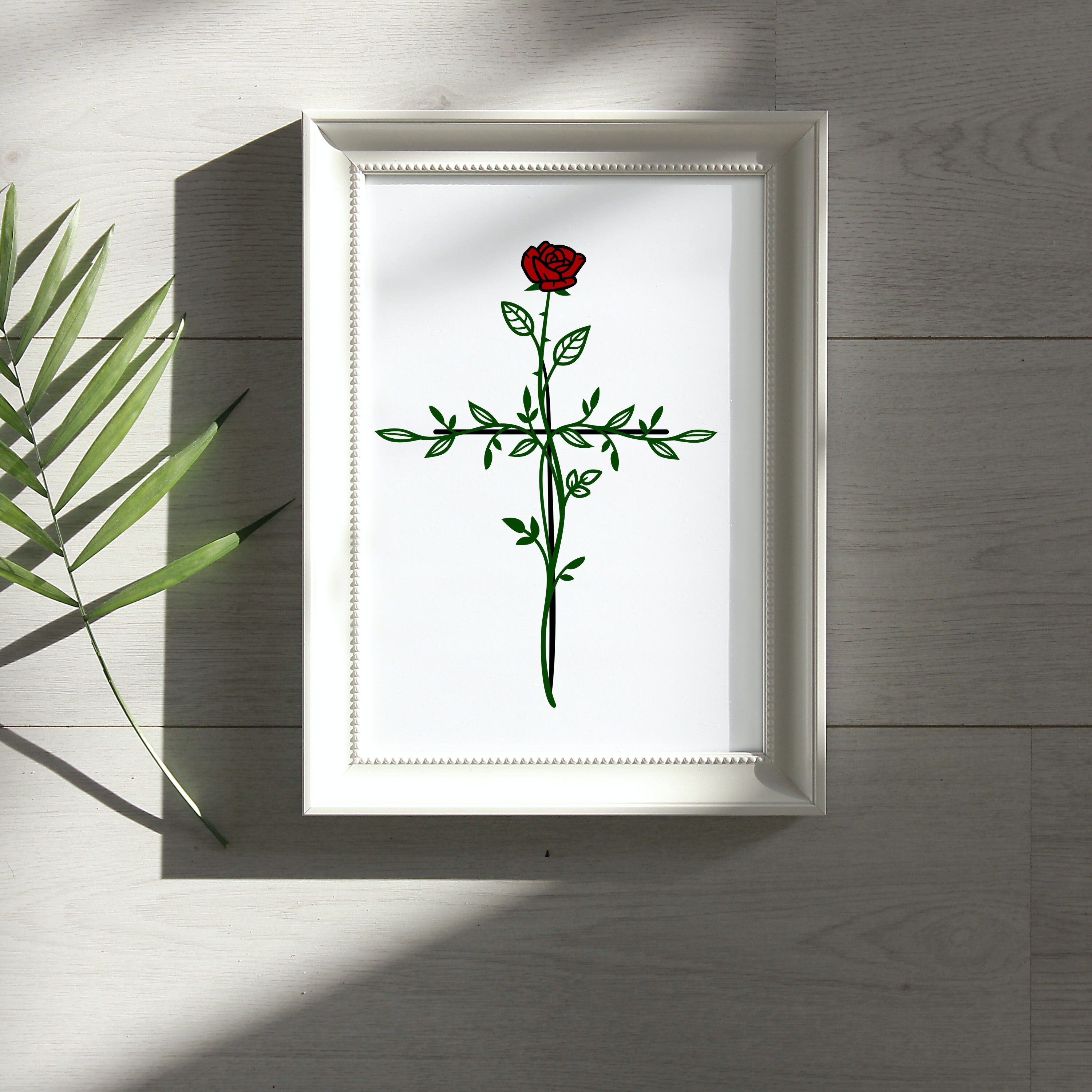 Floral Cross Svg Rose Svg Flower Cross Svg Faith Svg - Etsy