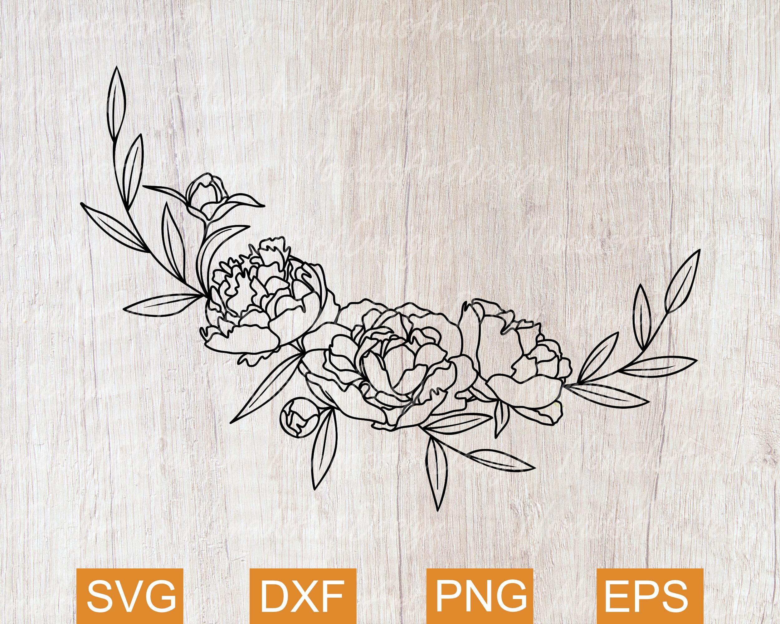 Floral Wreath Svg Peonies Svg Floral Svg Boarder Svg - Etsy Ireland