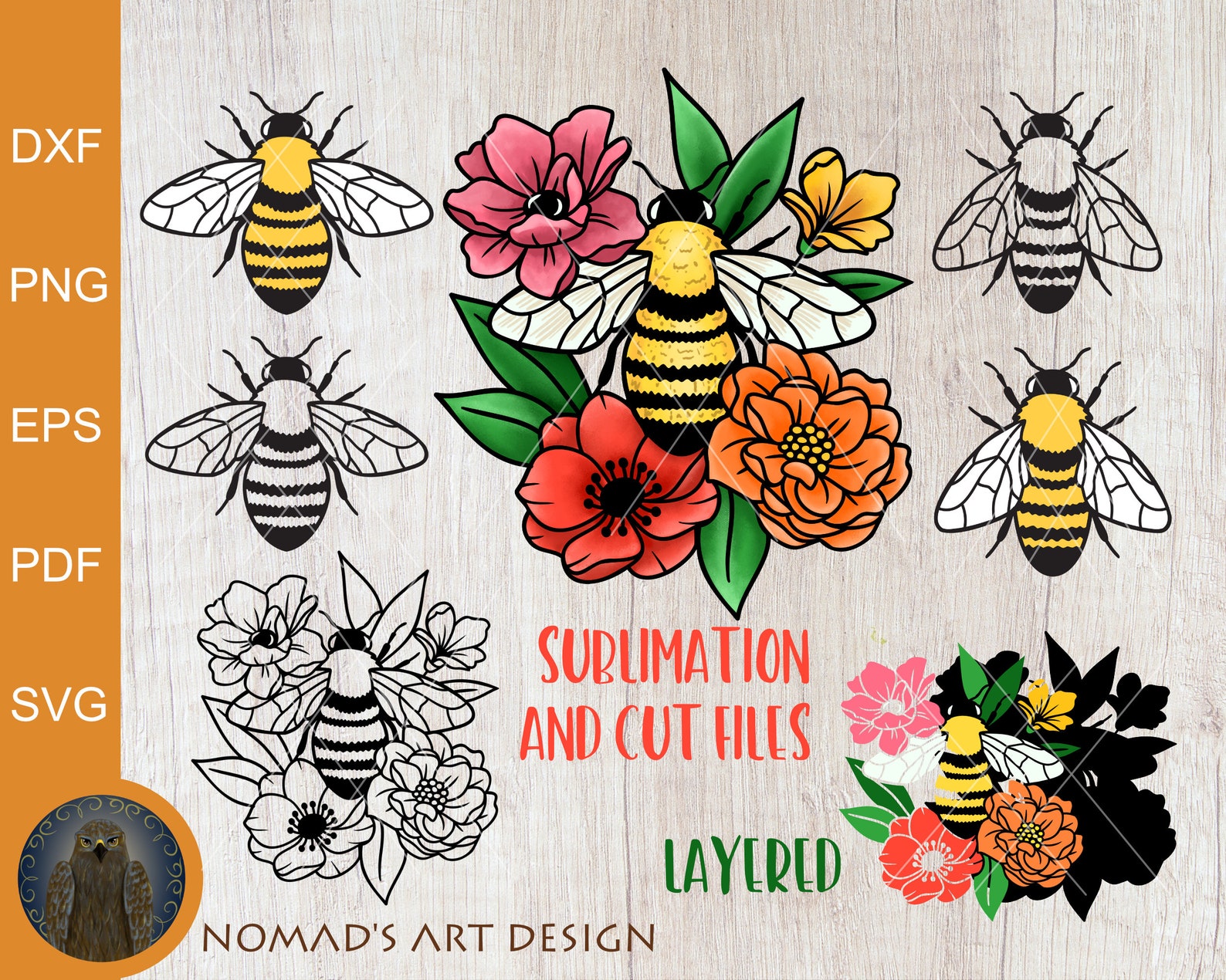 Bee Svg Honey Bee Svg Bee Cut File Bee Layered Svg Bumble - Etsy Canada