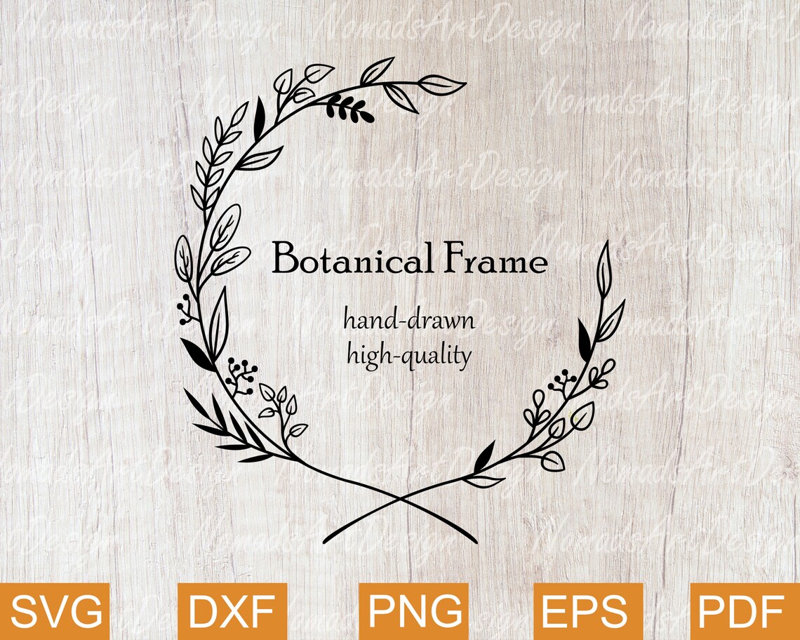 Laurel Wreath Svg Circle Frame Svg Organic Wreath Svg | Etsy