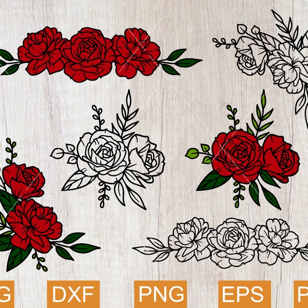 Roses Svg - Etsy