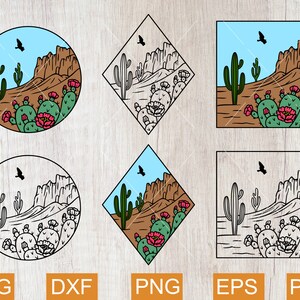 Cactus Scene Svg Desert Scene Svg Boho Svg Cactus Svg - Etsy