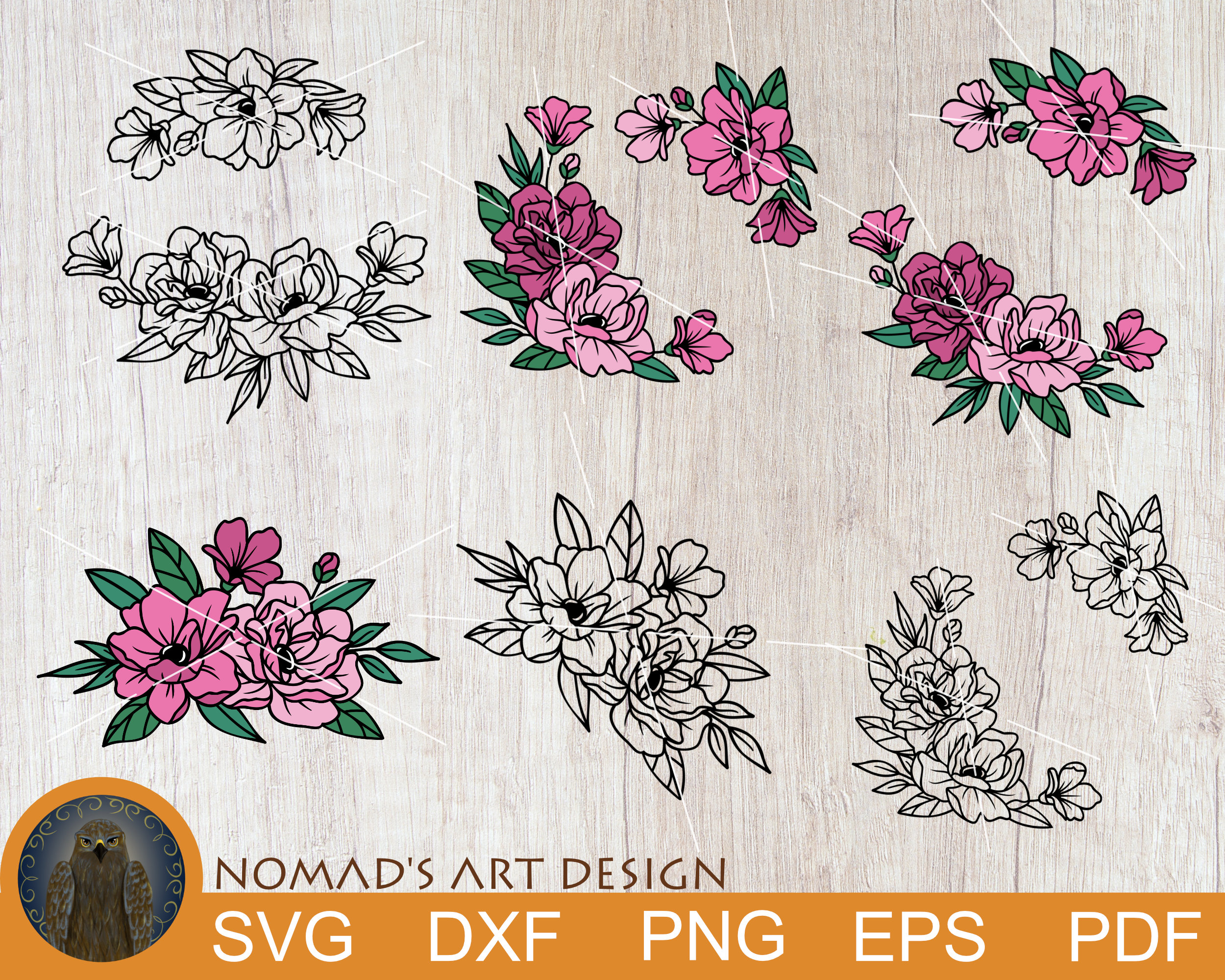 Flower Corner Svg Floral Corner Svg Flower Border Svg - Etsy