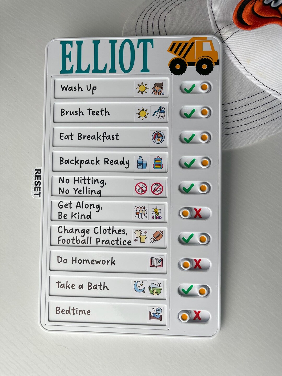 Personalized Kids Routine Checklist: 10 Slot Dry-erase, Visual Chore ...