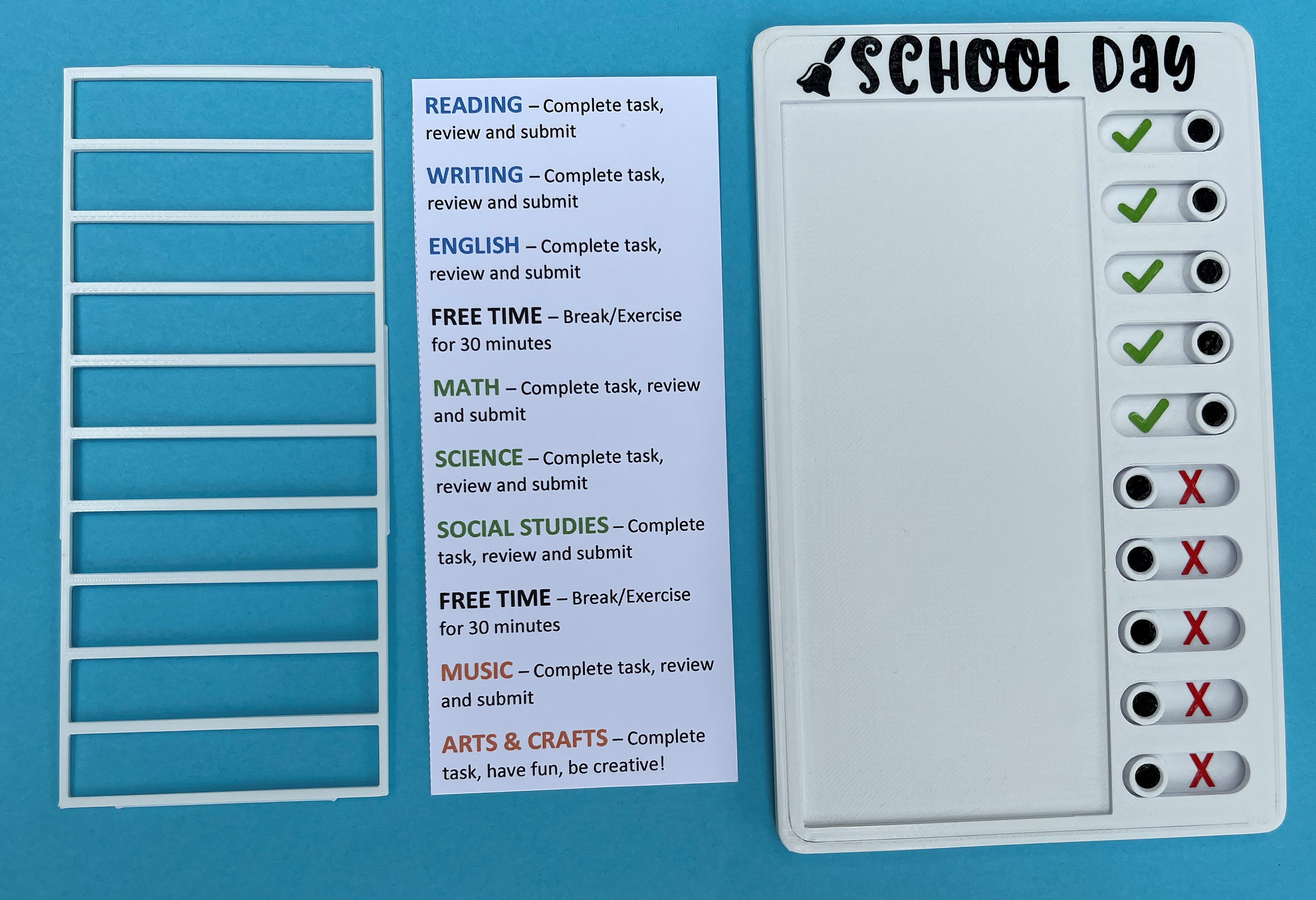 School Day Checklist customizable Magnetic - Etsy