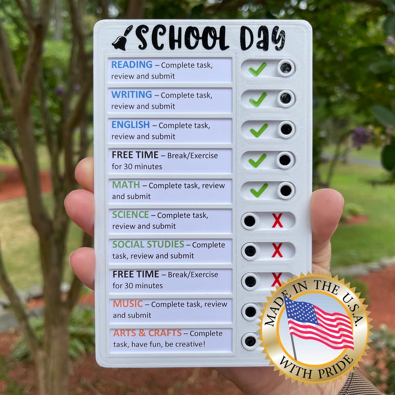 School Day Checklist - Etsy