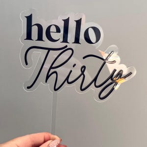 Hello Thirty Layered Cake Topper | Acrylic | Timber | 30 | Birthday ...
