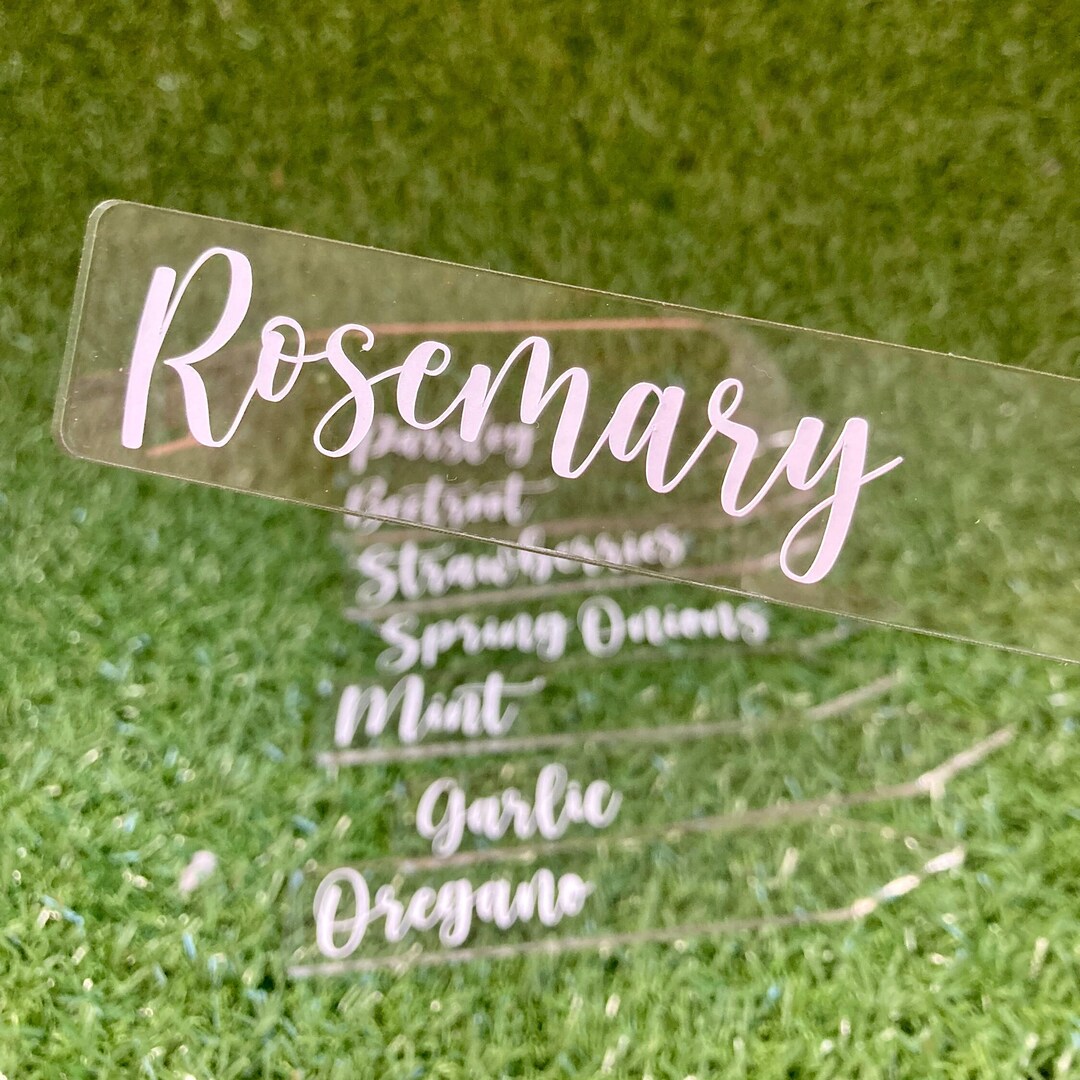 Plant Identification Clear Acrylic Tag Custom Labels Plant - Etsy