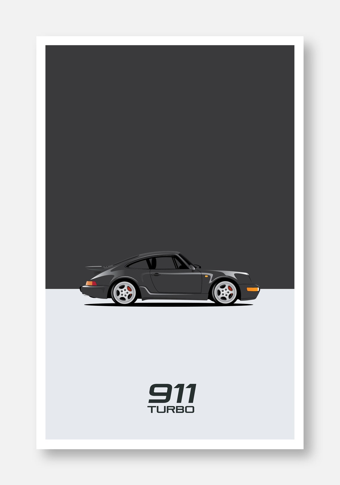 Porsche 911 Turbo Poster, Artwork, Wall Art, Prints, Gift, Automotive ...
