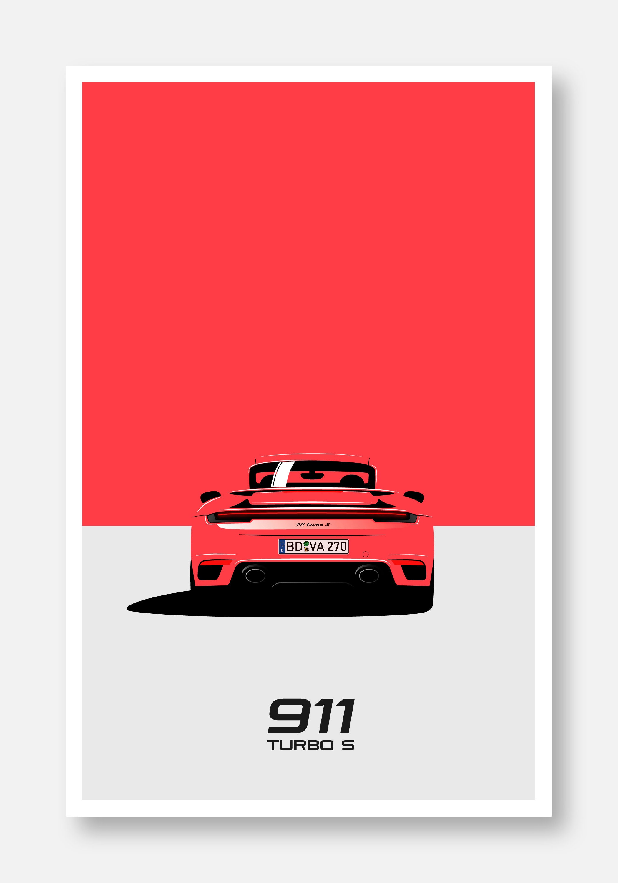 Porsche 911 Turbo S Poster Print - Ilustración de automóviles ...