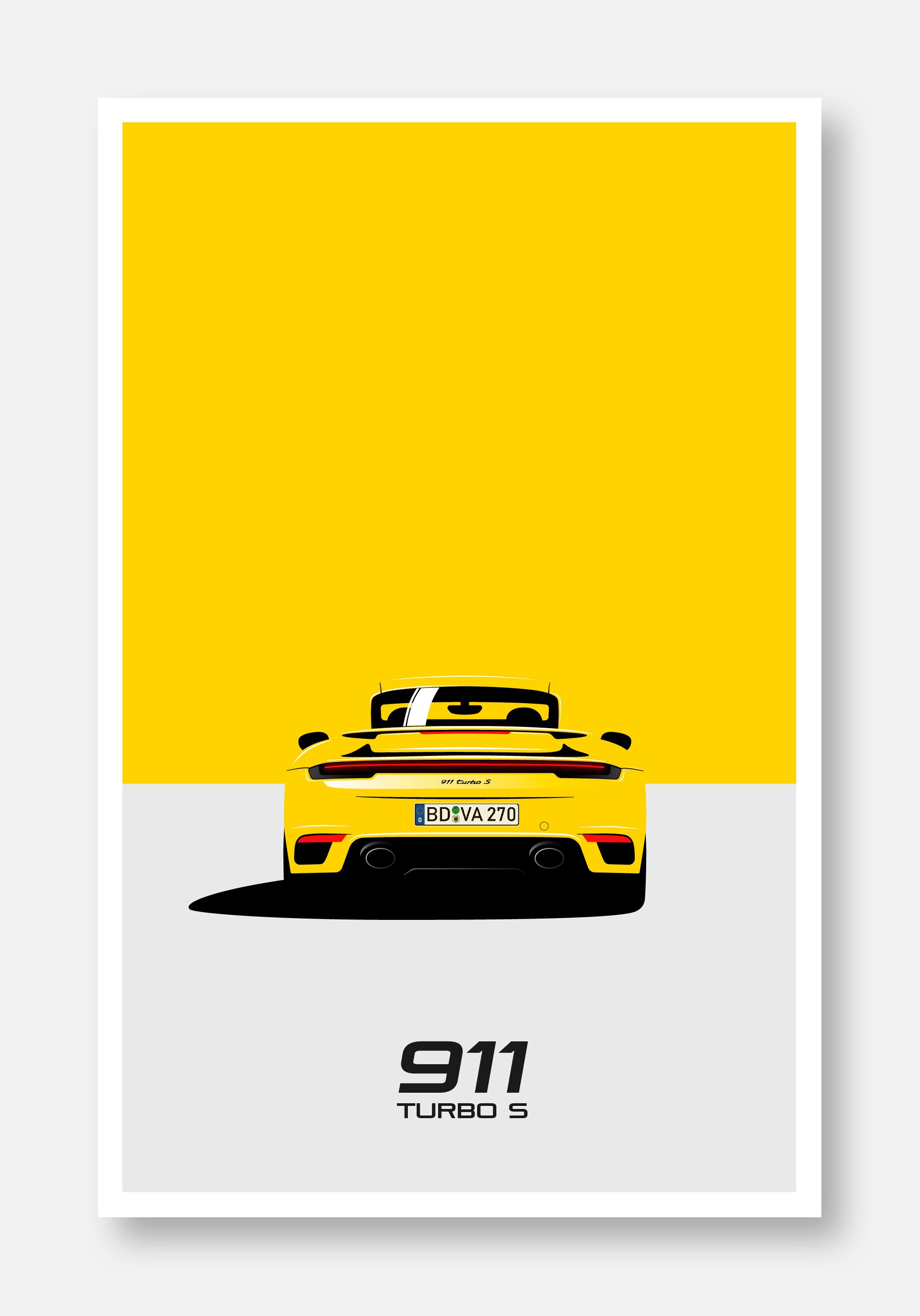 Porsche 911 Turbo S Poster Print - Ilustración de automóviles ...