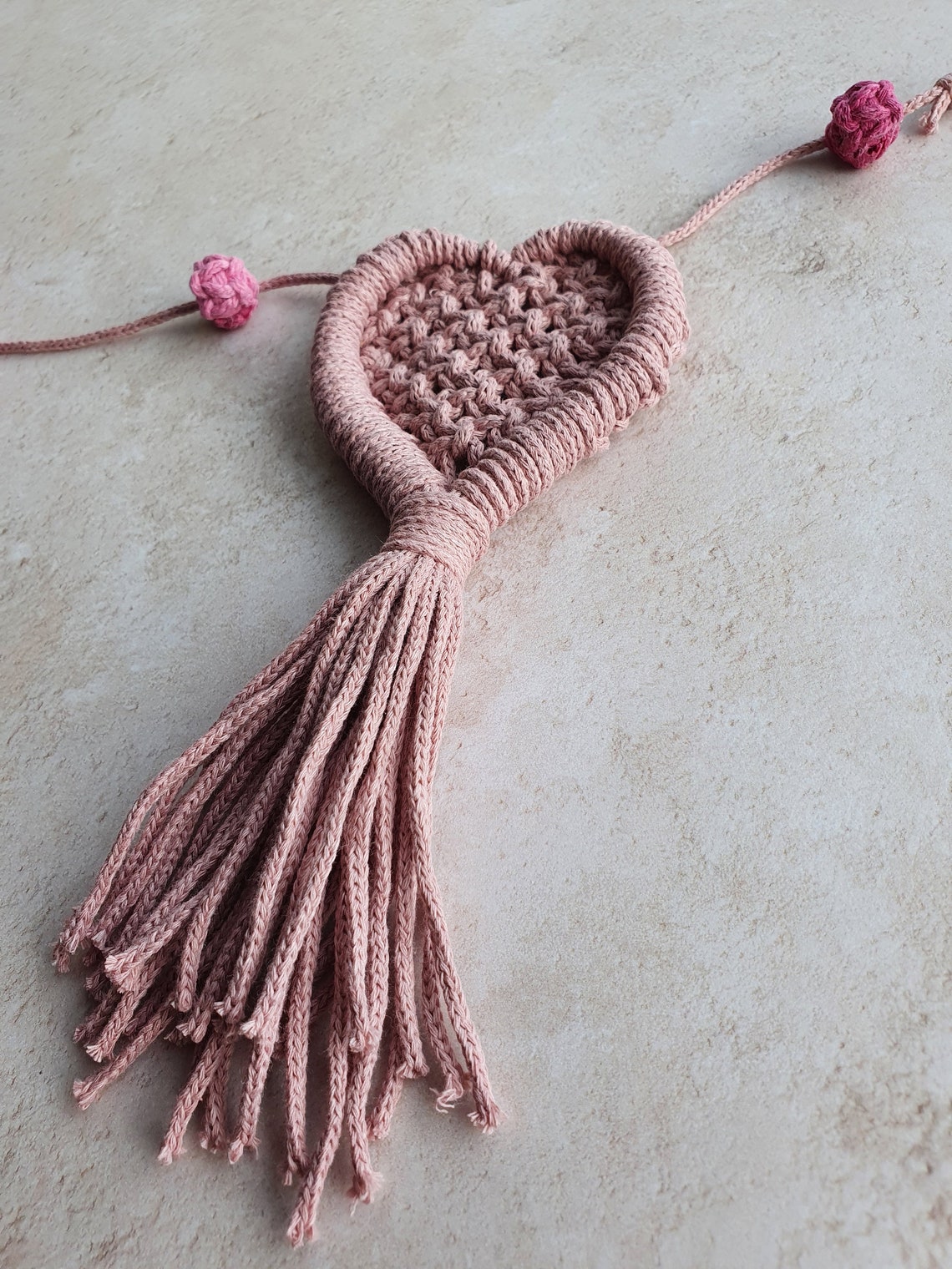 DIY Macrame Kit Heart Garland / Bunting 'pink & - Etsy