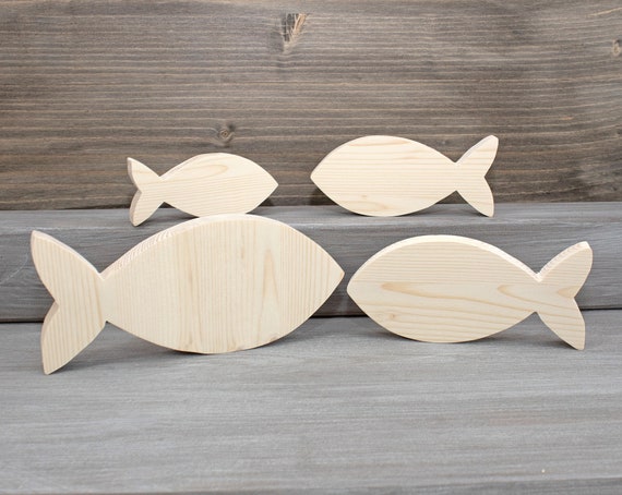 Unfinished Wooden Fish Blanks Wood Cutout Craft DIY Home - Etsy