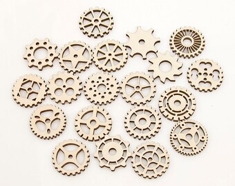 Wood Wheel Cog Cutout, Wooden Craft Supplies, Wood Crafting Shapes ...