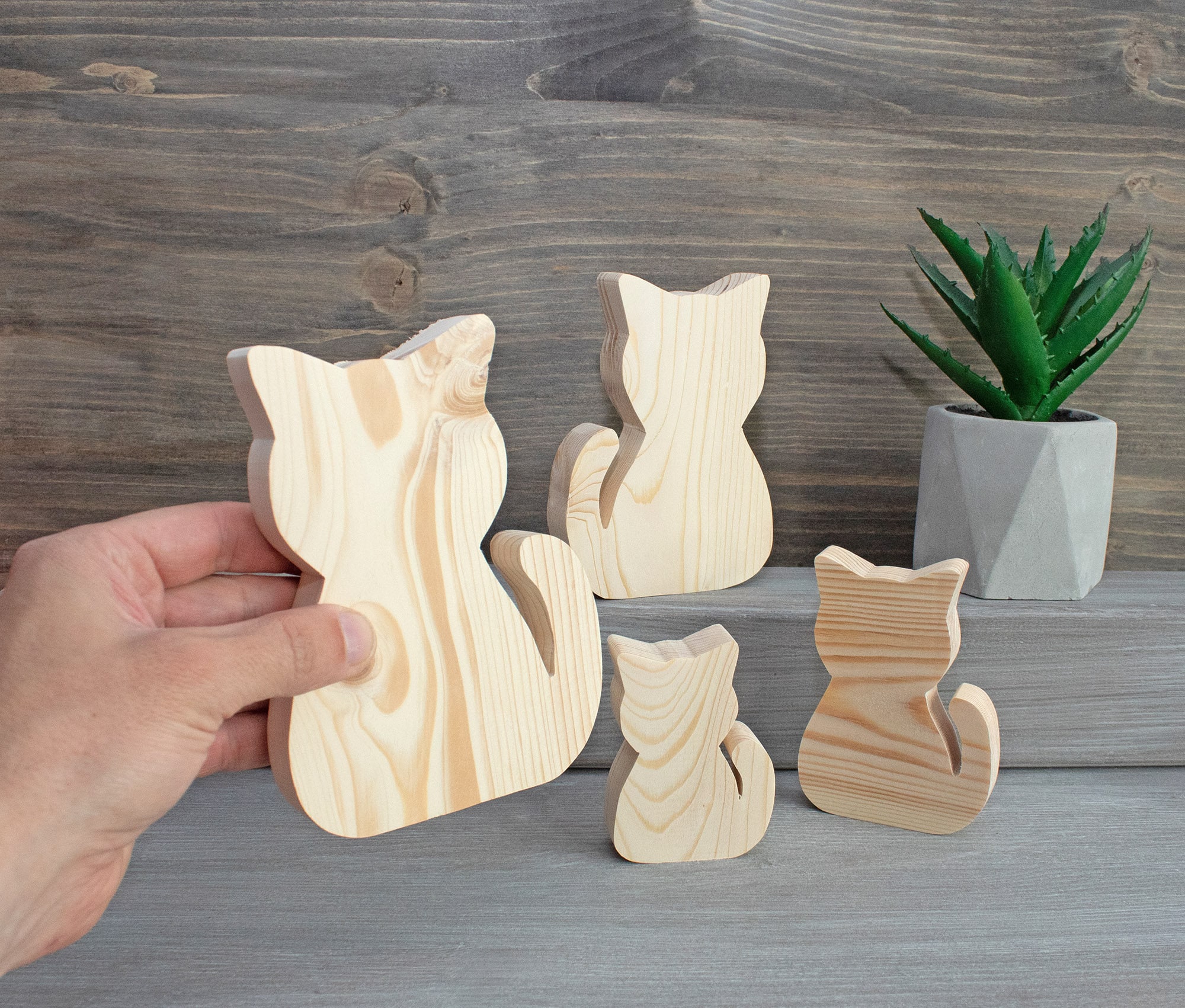 Unfinished Wood Cat Cutout Wood Animal Blanks Craft DIY Home - Etsy