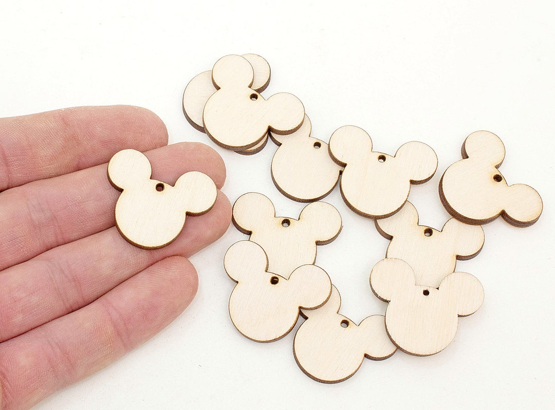 10x Wooden Mickey Mouse Shapes 1, Mouse Head Cut Out, Embellishments ...