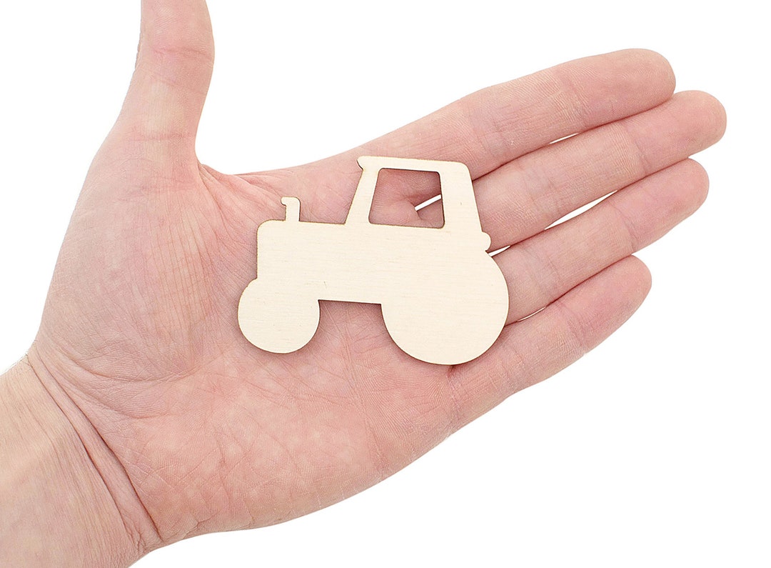 Wooden Tractor Shape (7cm) Tractor Cutout, Embellishments Blank Shape ...