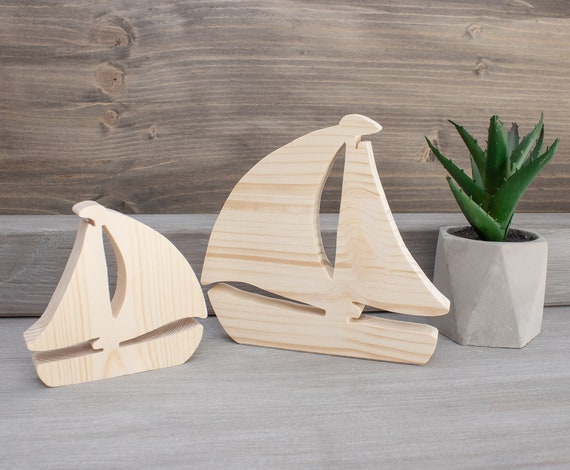 Unfinished Wooden Sailboat Cutout Wood Boat Blanks Craft DIY - Etsy