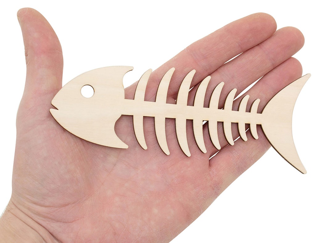 Wooden Fish Skeleton Cutouts 15cm Wood Fish Shape - Etsy