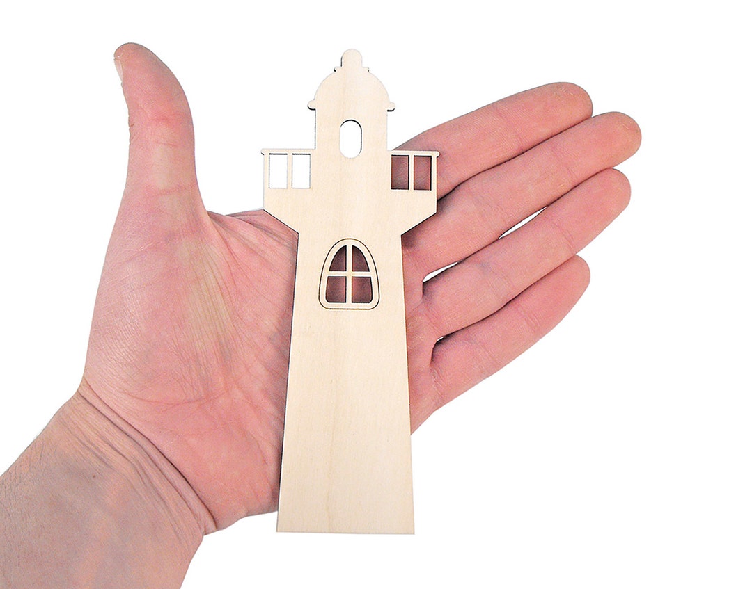 Wooden Lighthouse Shape Cutout 15cm, Embellishments Blank Shape Craft ...
