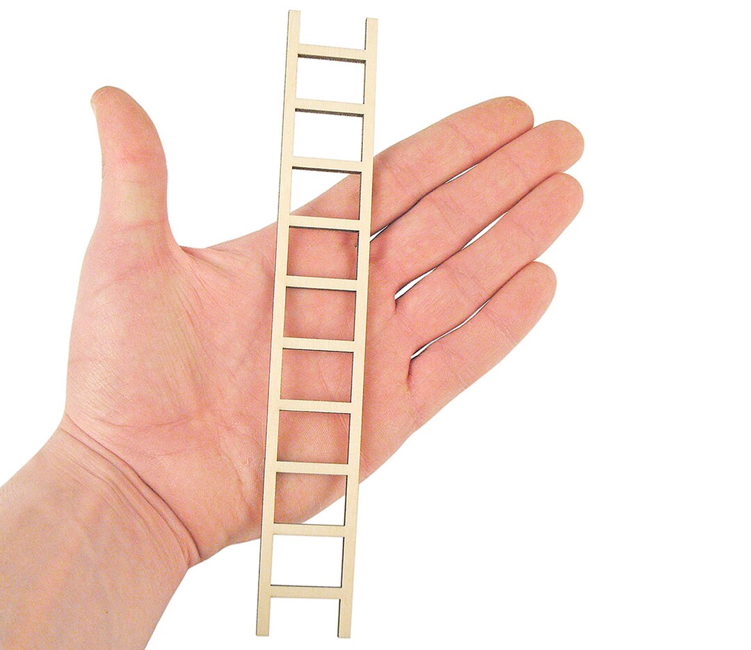 Wooden Ladder Shape 20cm Wood Ladder Cutout, Embellishments Blank Shape ...