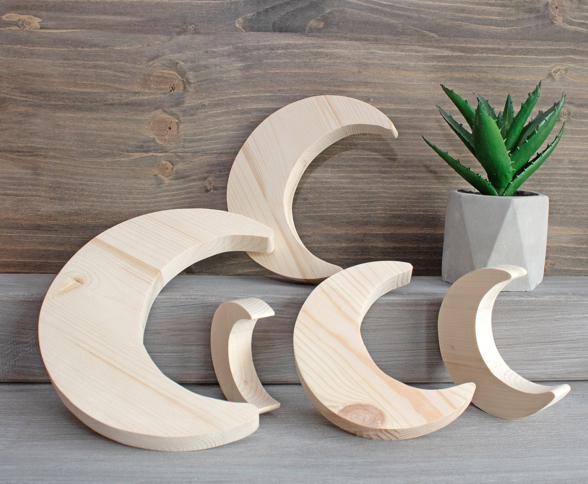 Unfinished Wooden Moon Cutout Wood Shape Craft DIY Home - Etsy